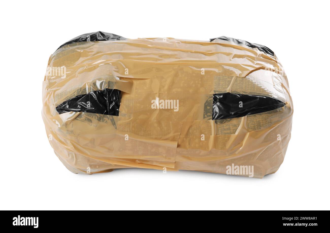 Package with narcotics isolated on white. Drug addiction Stock Photo ...