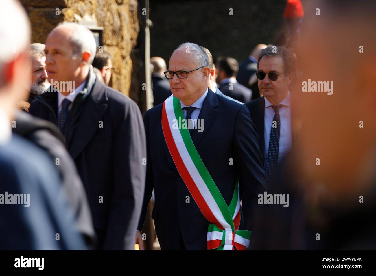 Rome, Italy 03 24 2024: Commemoration ceremony for the victims of Nazi ...