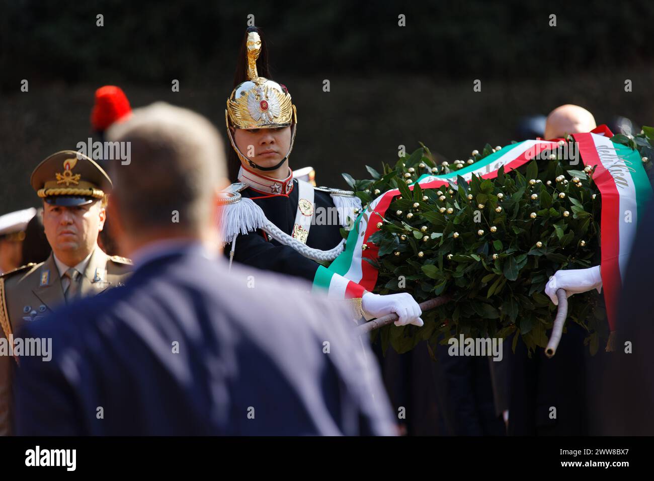Rome, Italy 03 24 2024: Commemoration ceremony for the victims of Nazi ...