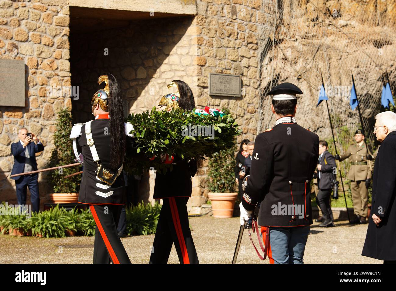 Rome, Italy 03 24 2024: Commemoration ceremony for the victims of Nazi ...