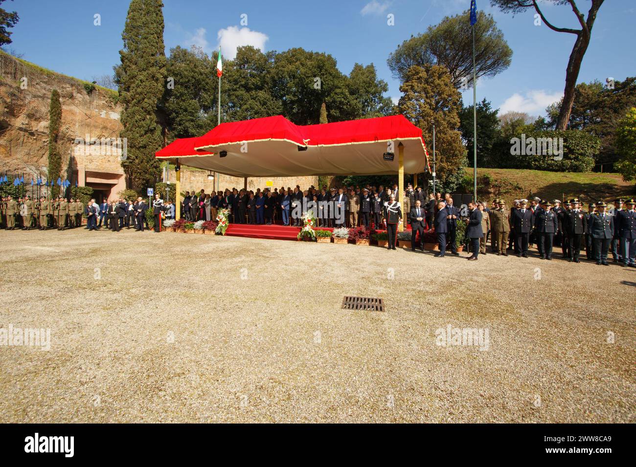 Rome, Italy 03 24 2024: Commemoration ceremony for the victims of Nazi ...