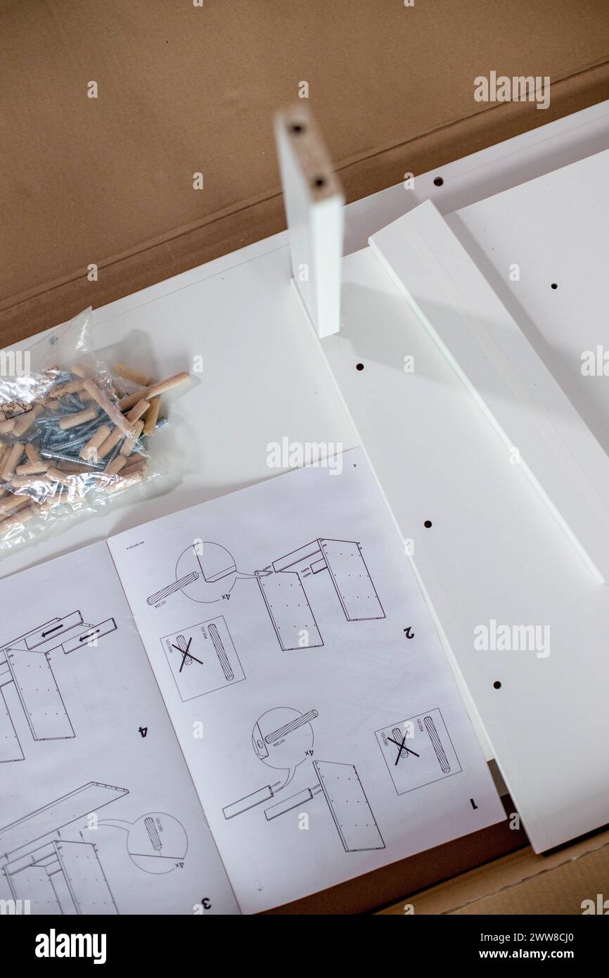 Instructions for assembling furniture with all existing individual ...