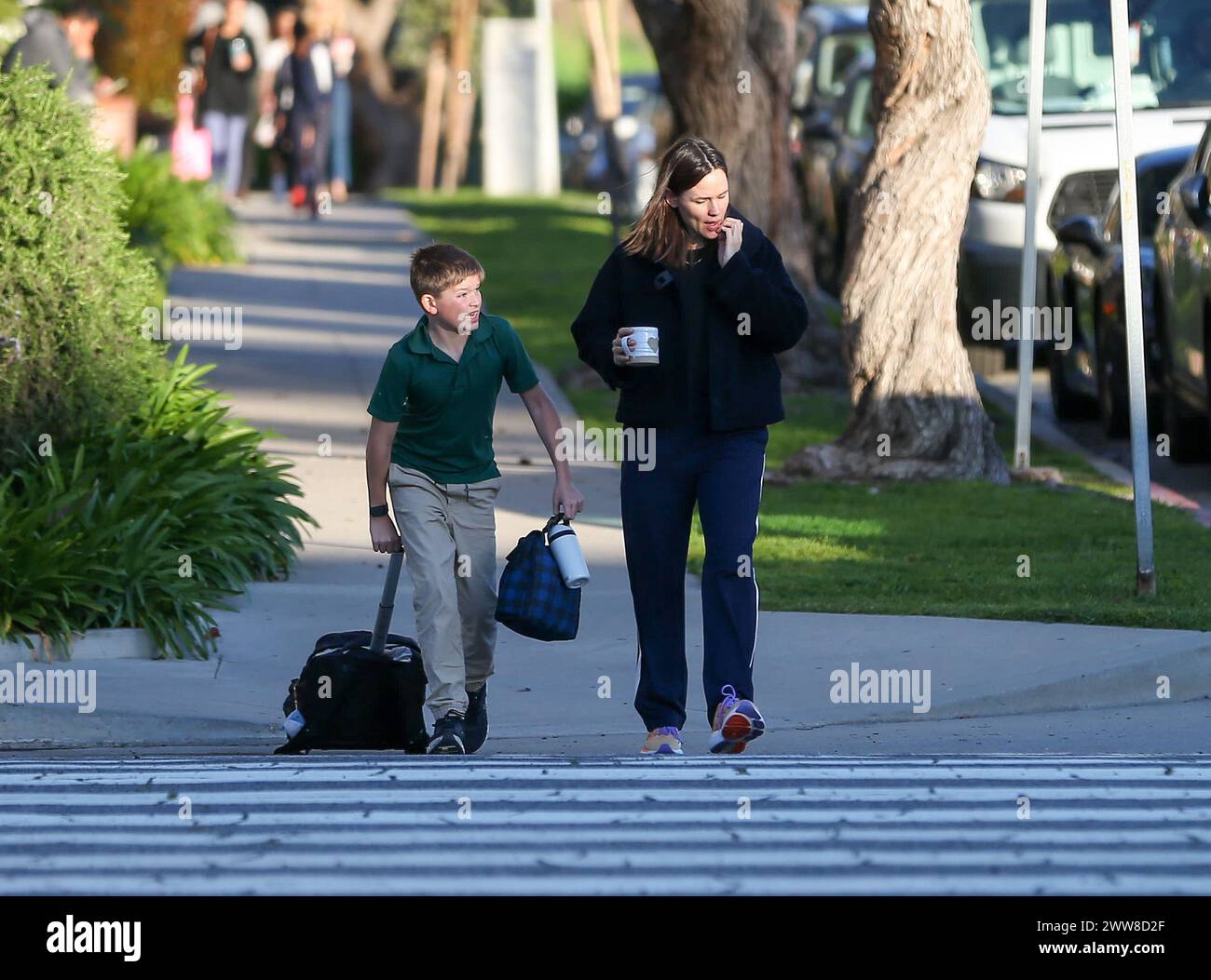 Jennifer Garner is seen with her son Samuel Affleck in Los Angeles ...