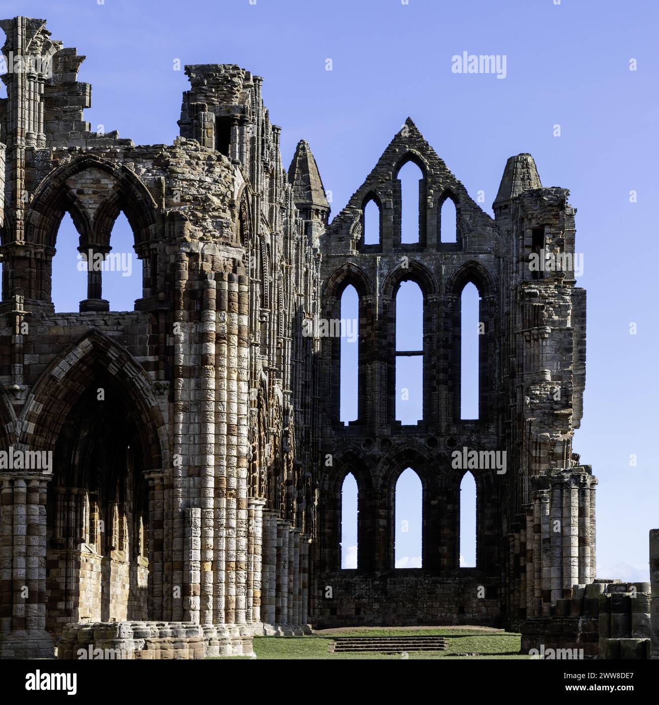 whitby abbey north yorkshire looking into the ruin of the east window ...