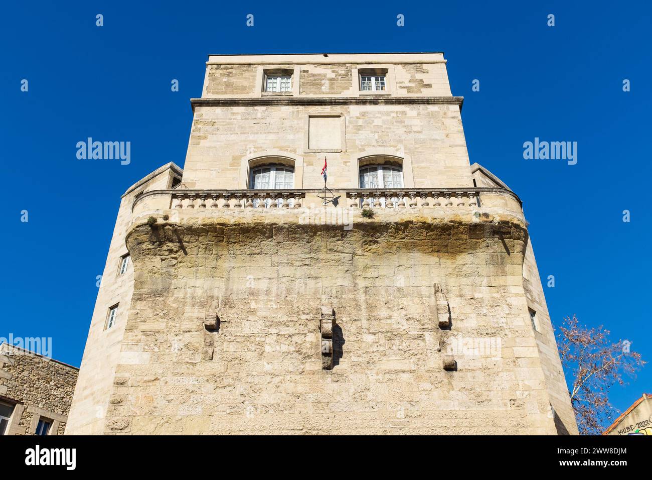 Montpellier, France, 2024. The tour de la Babote, one of the 25 towers ...
