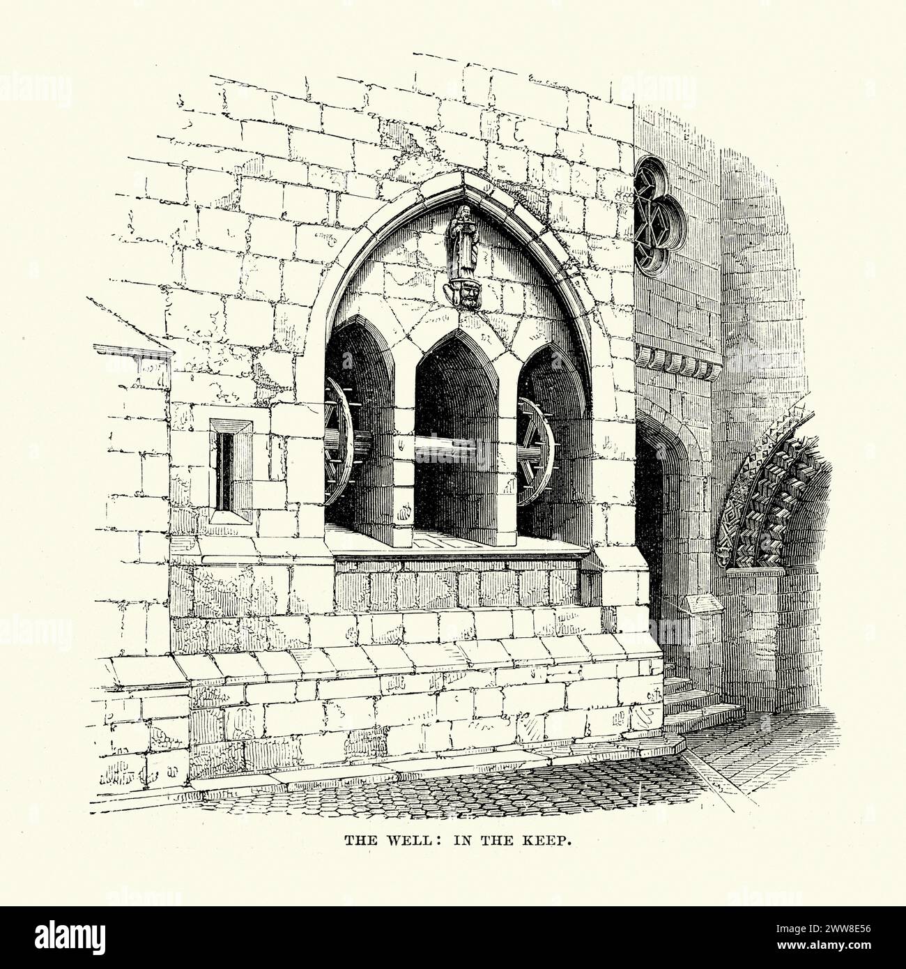 Vintage engraving of Alnwick Castle a castle and stately home in the ...