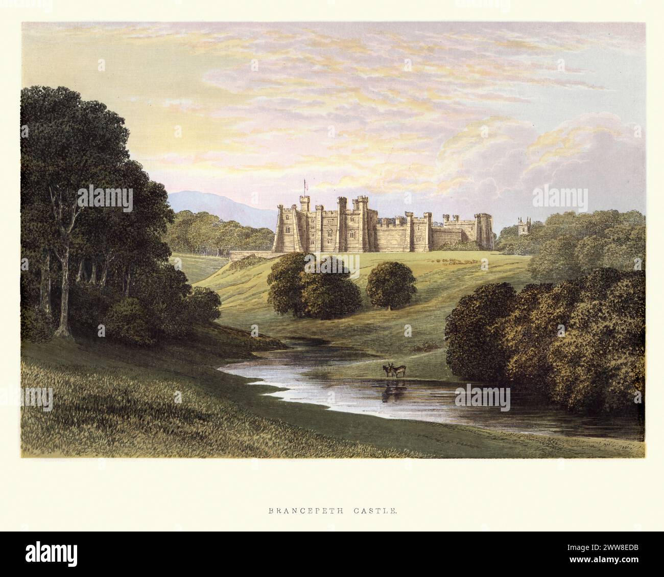 Brancepeth Castle a castle in the village of Brancepeth in County ...