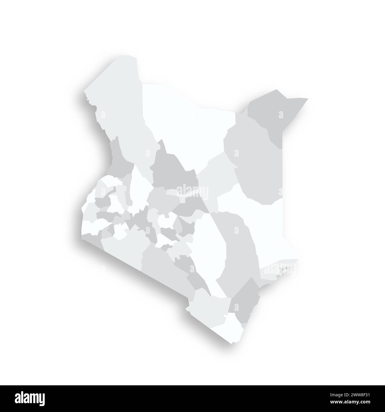 Kenya map with counties Stock Vector Images - Alamy