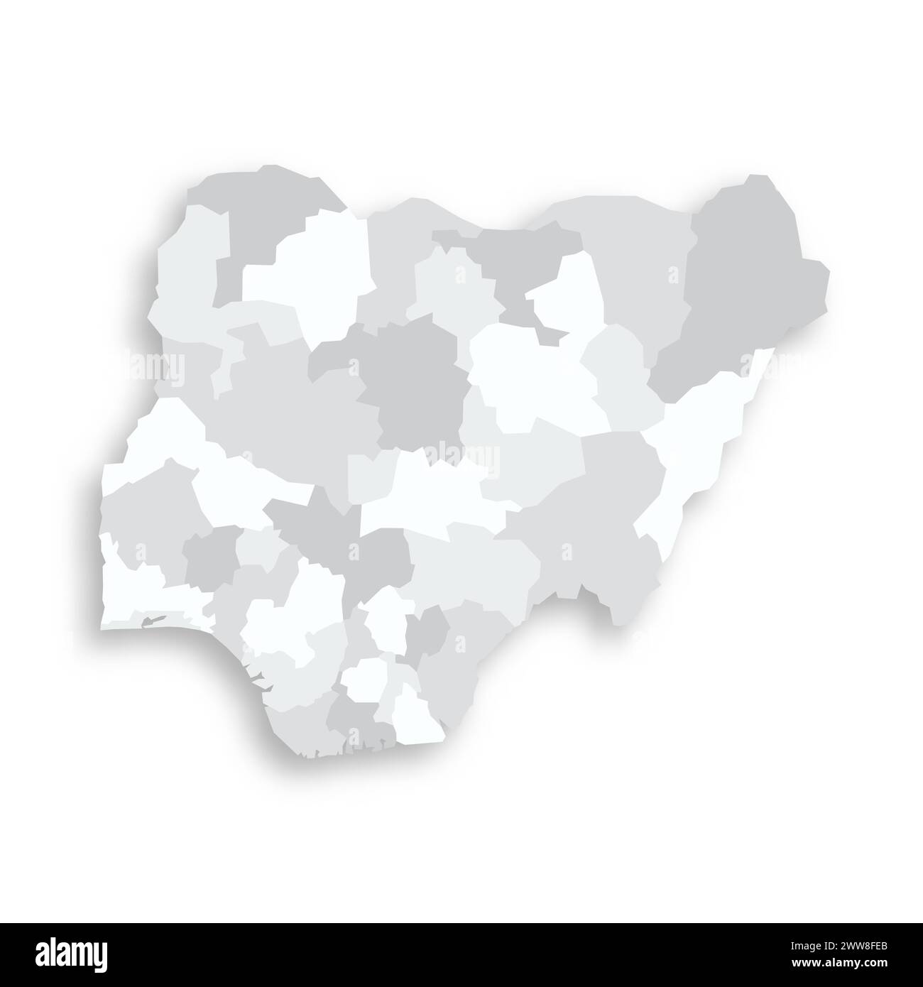 Nigeria political map of administrative divisions - states and federal ...