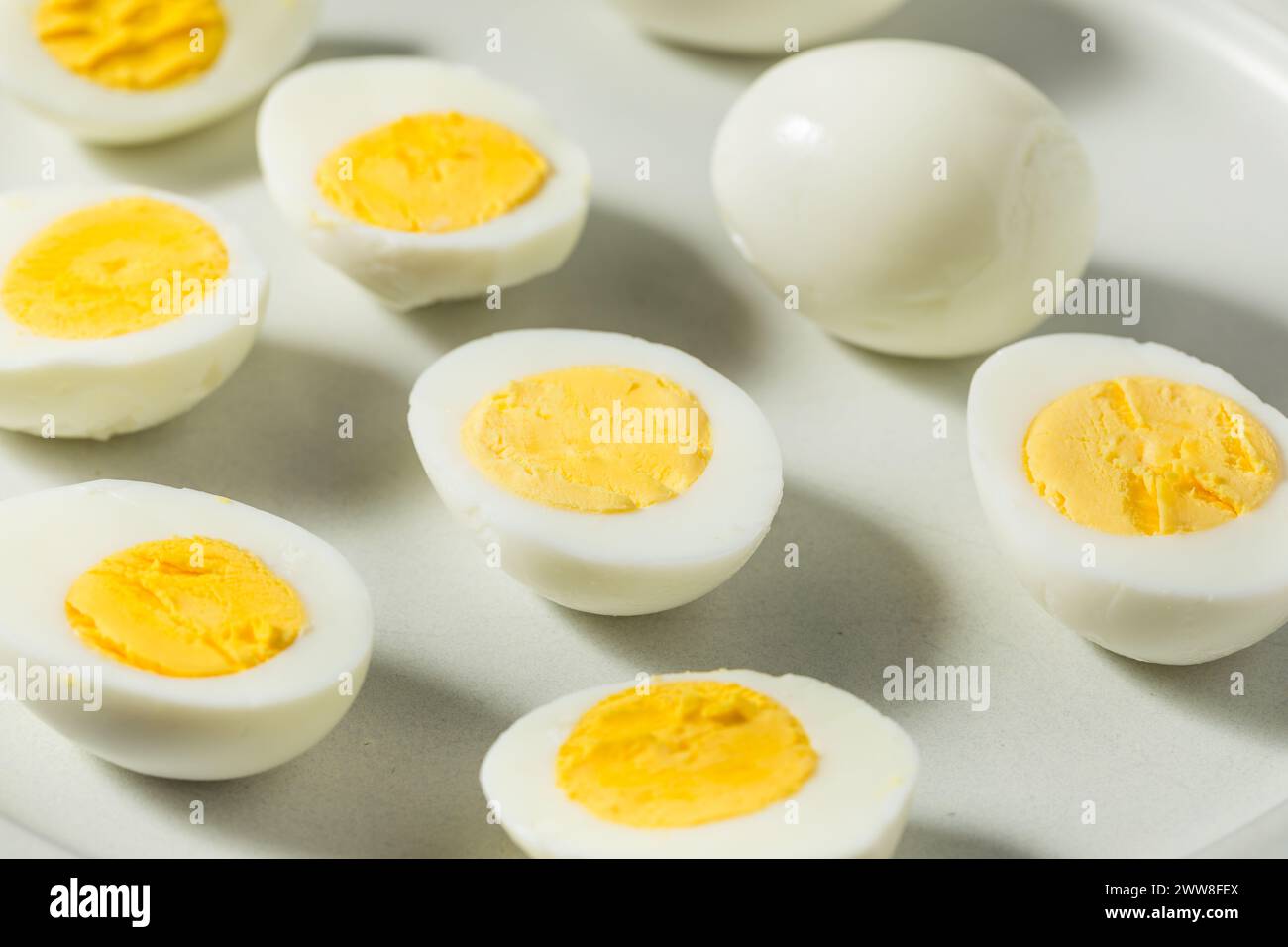 Healthy Cooked Hard Boiled Eggs Ready to Eat Stock Photo - Alamy