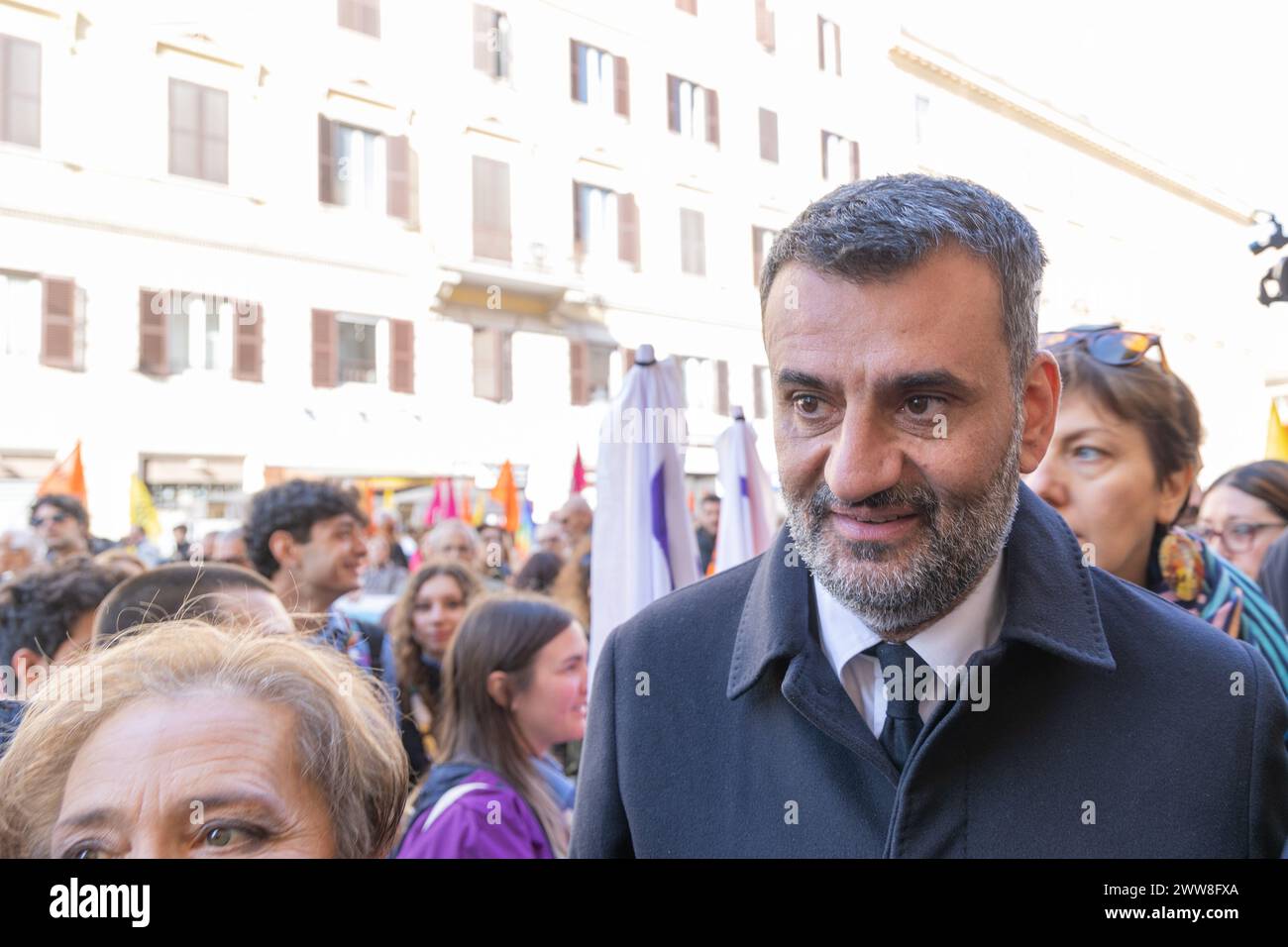 Rome, Italy. 21st Mar, 2024. Mayor of Bari Antonio Decaro participates ...