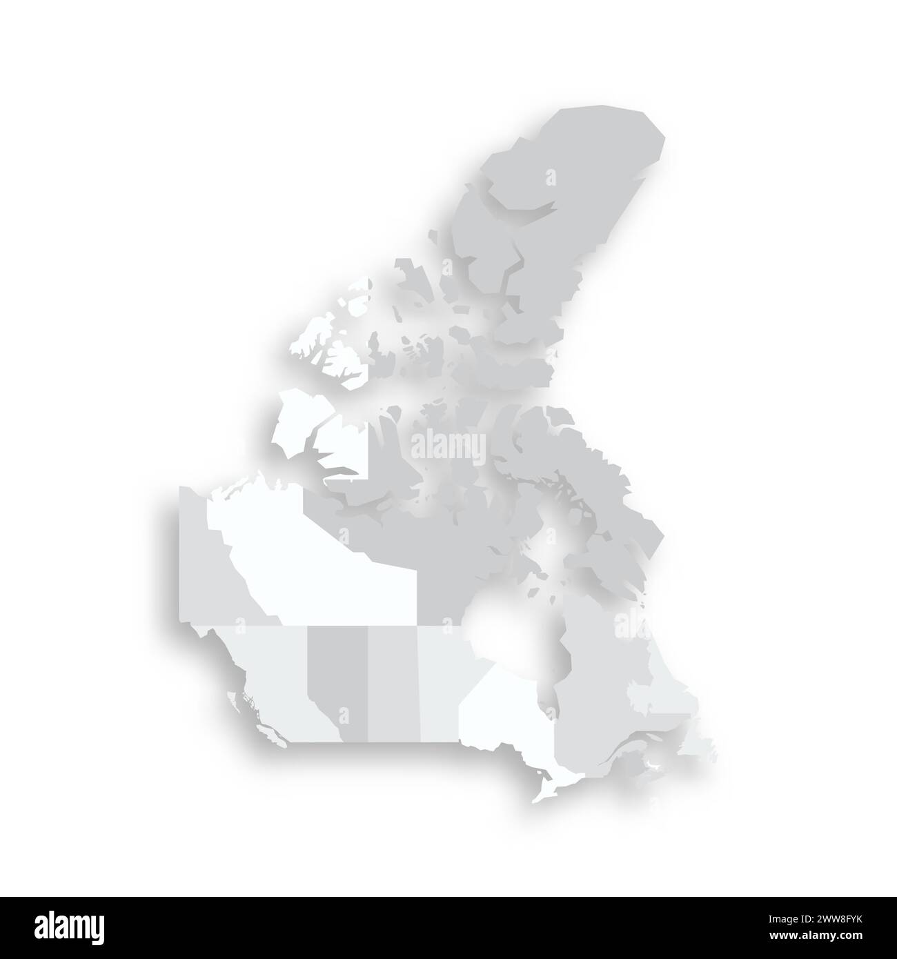 Canada political map of administrative divisions - provinces and ...