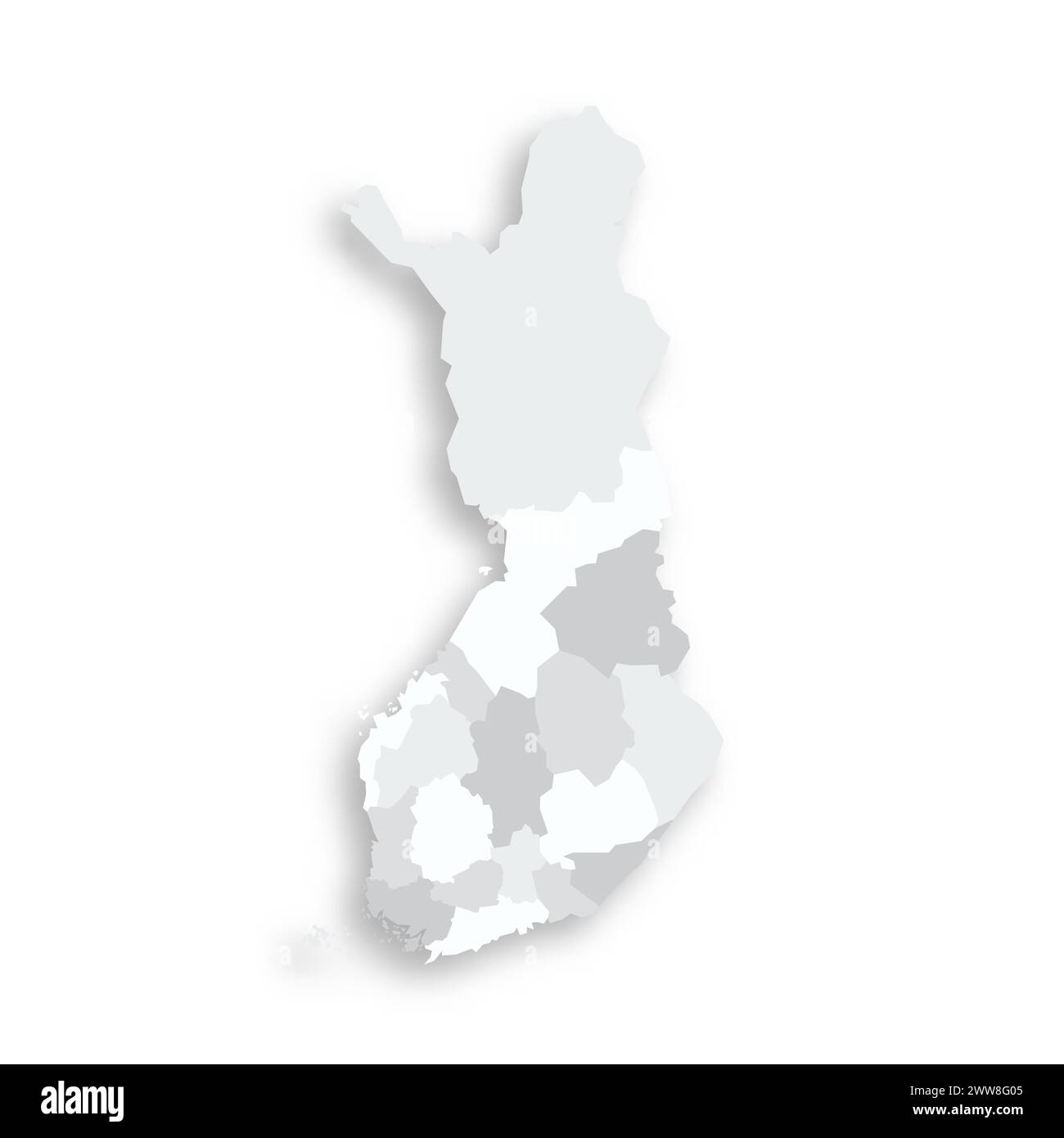 Finland political map of administrative divisions - regions and one ...