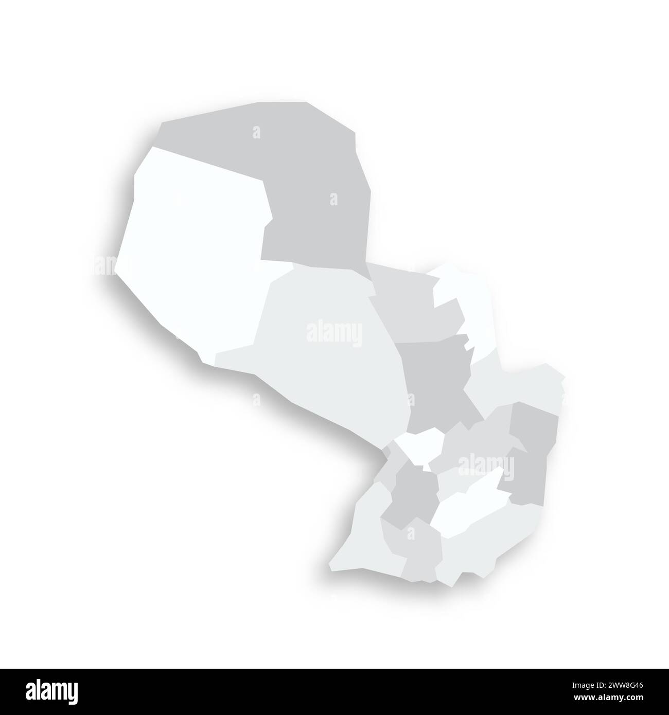 Paraguay political map of administrative divisions - departments and ...