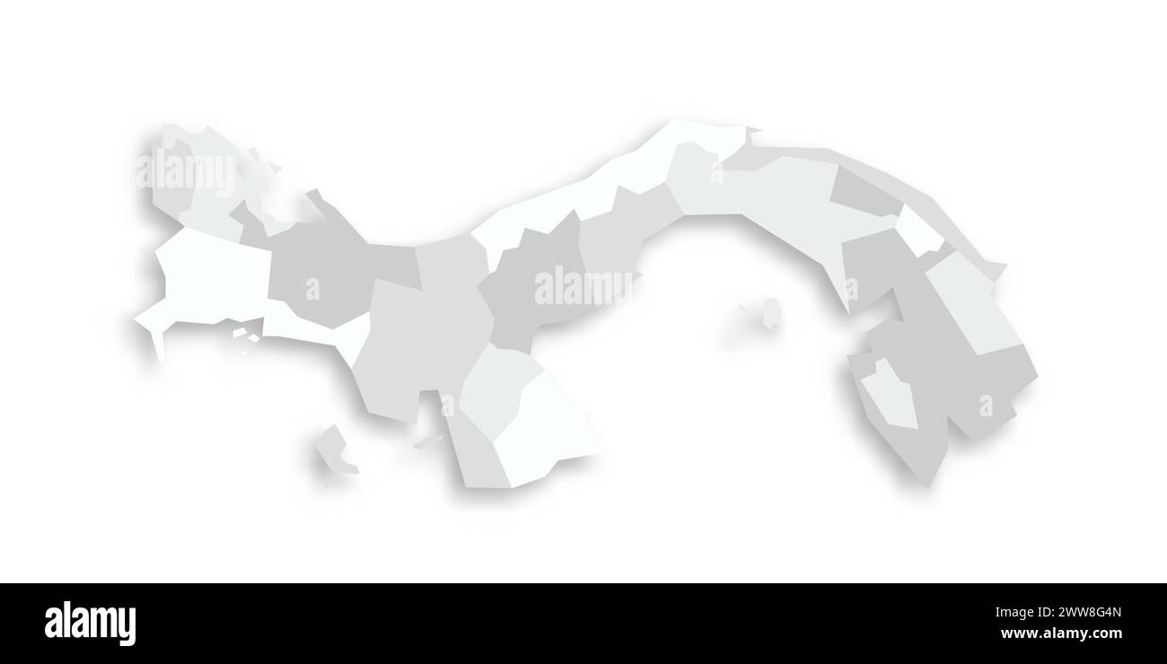 Panama political map of administrative divisions - provinces. Grey ...