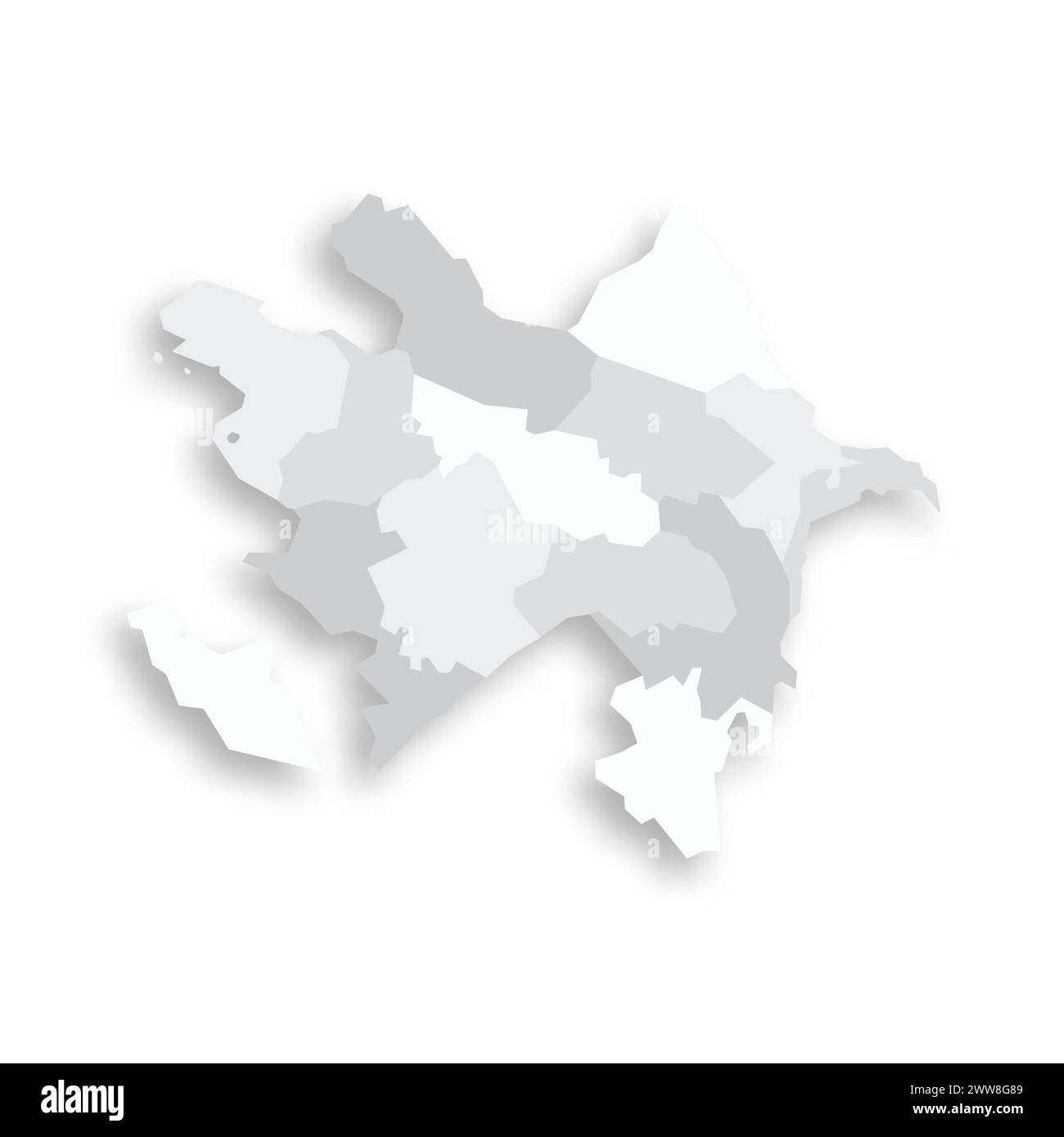 Azerbaijan political map of administrative divisions - districts ...