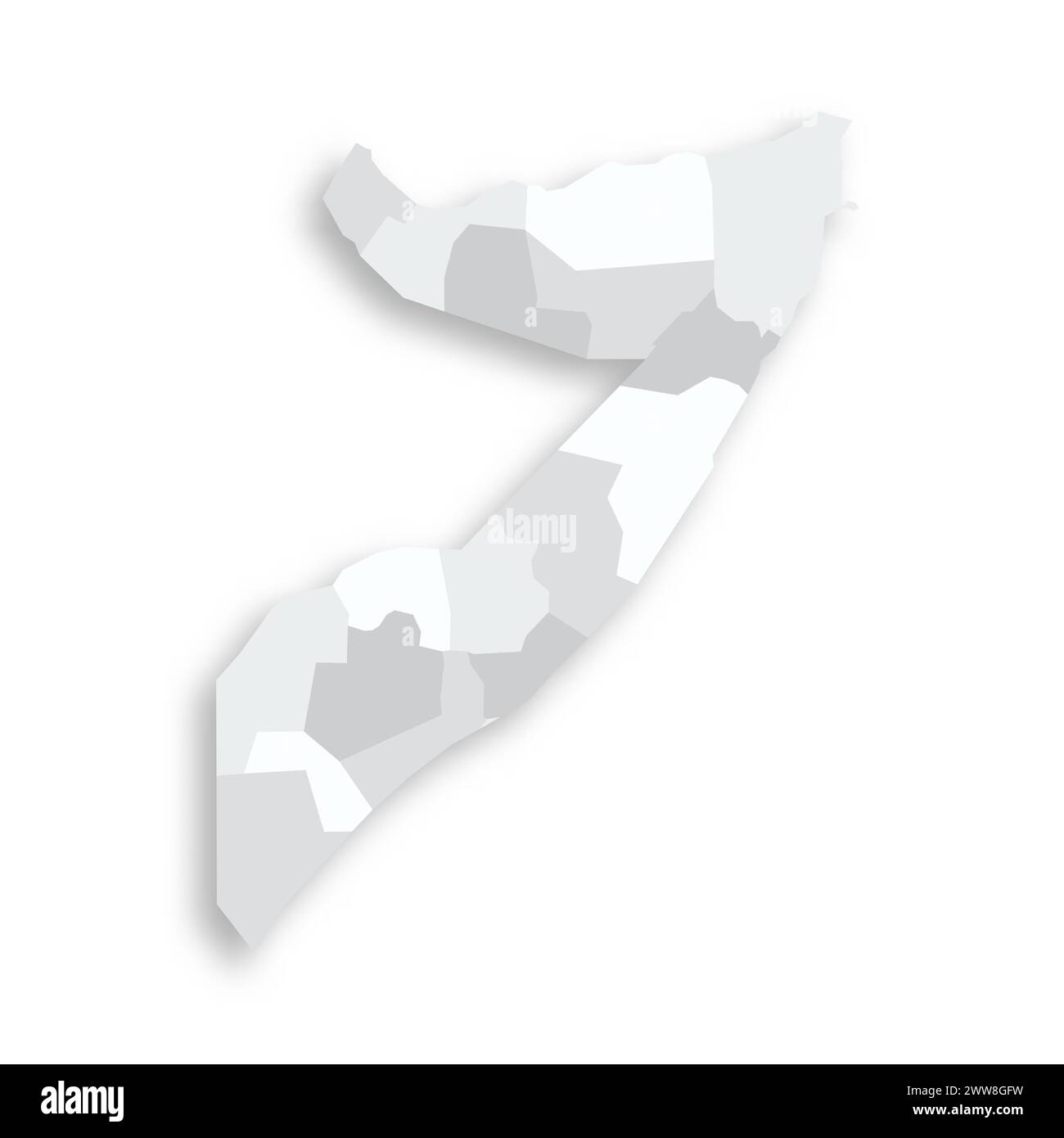Somalia political map of administrative divisions - federal states ...