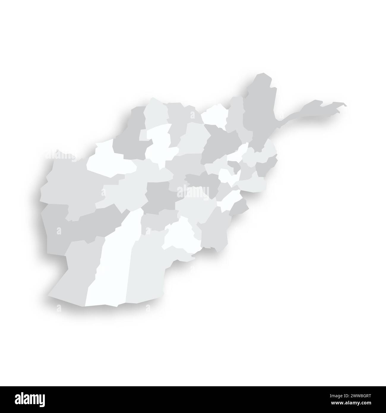 Afghanistan political map of administrative divisions - provinces. Grey ...