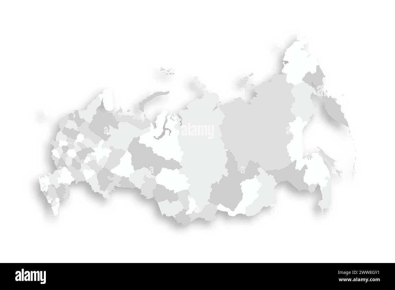 Russia political map of administrative divisions - oblasts, republics ...