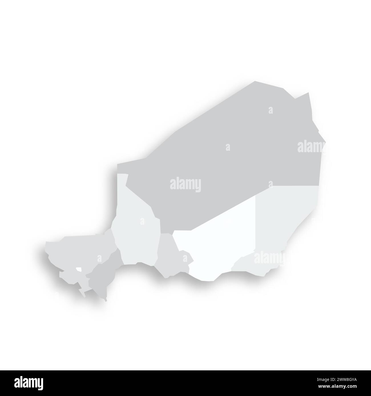 Niger political map of administrative divisions - regions and capital ...