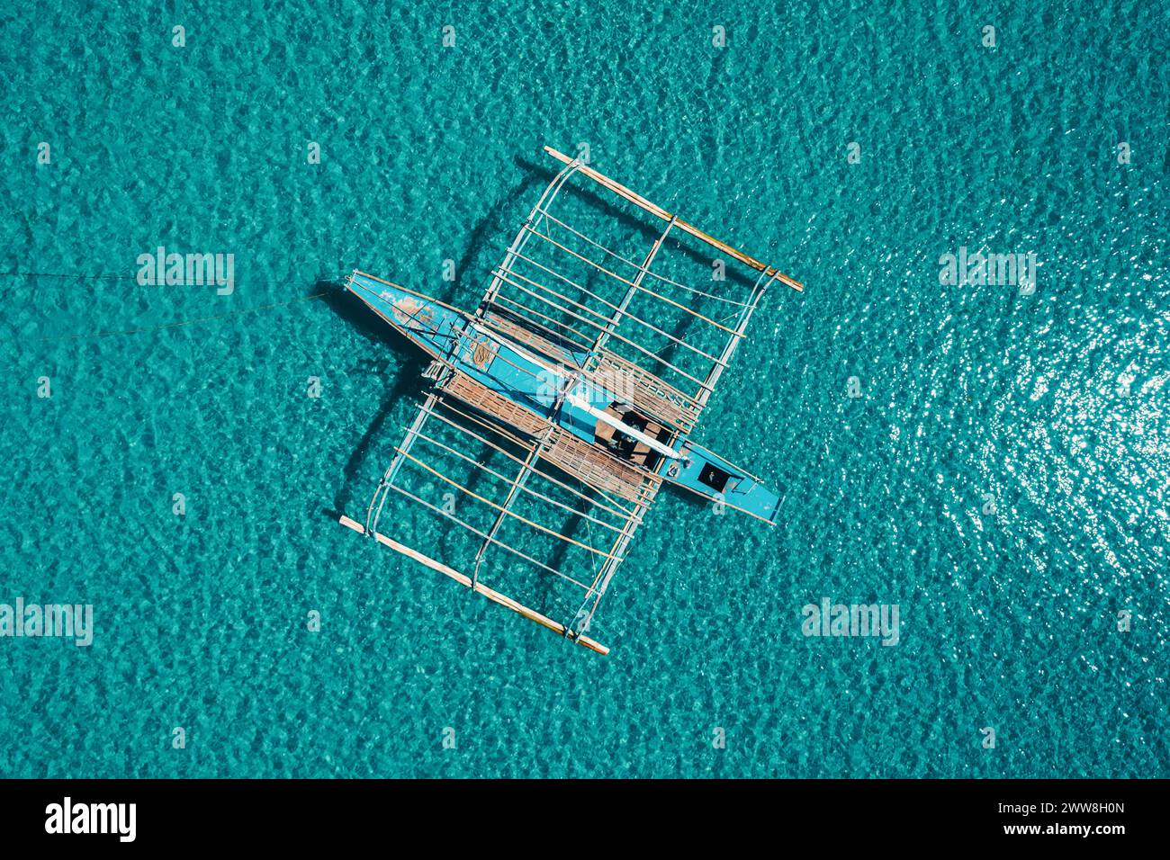 Aerial view traditional philippine boats hi-res stock photography and ...