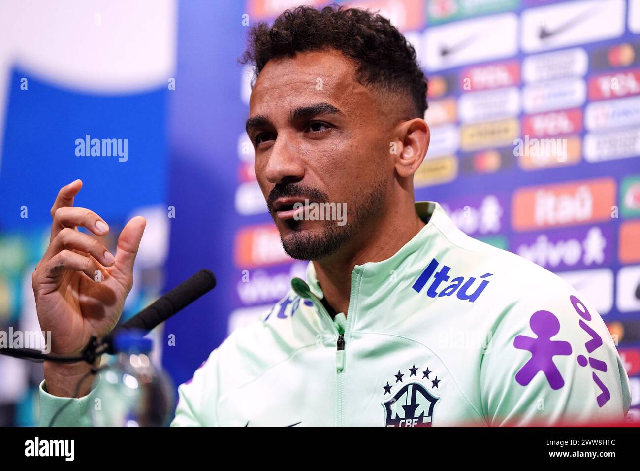 Brazil's Danilo during a press conference at Wembley Stadium, London ...