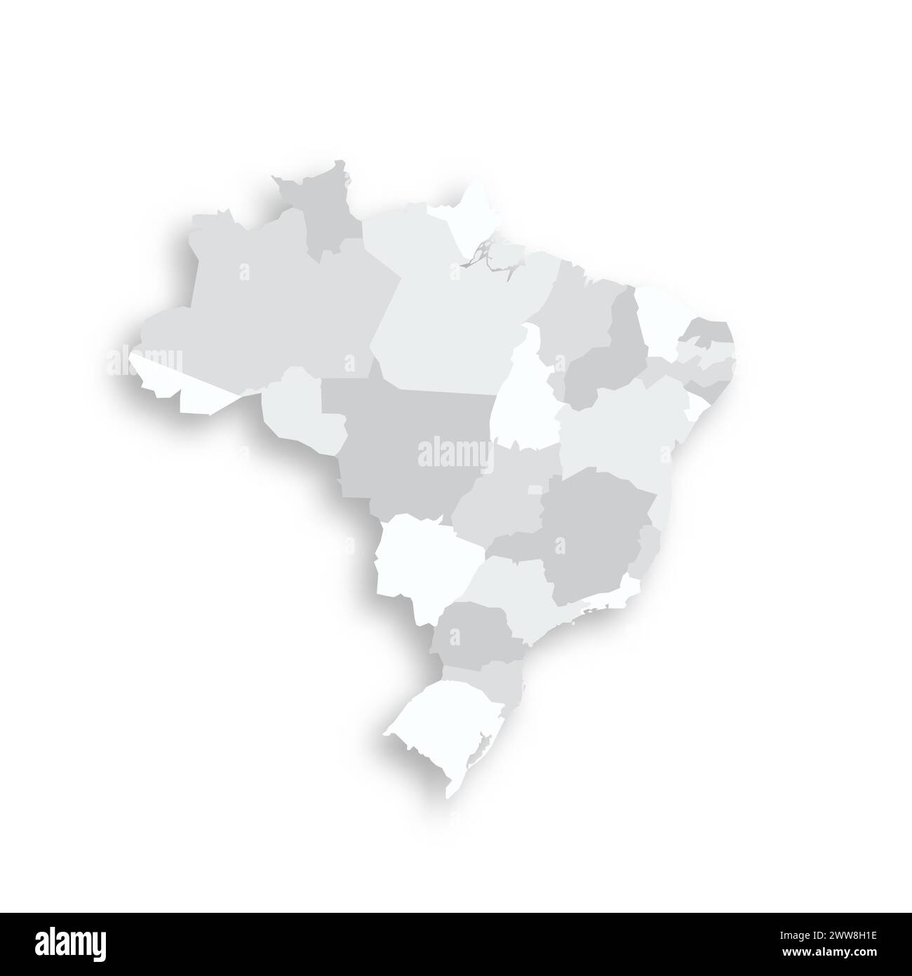 Brazil political map of administrative divisions - Federative units of ...