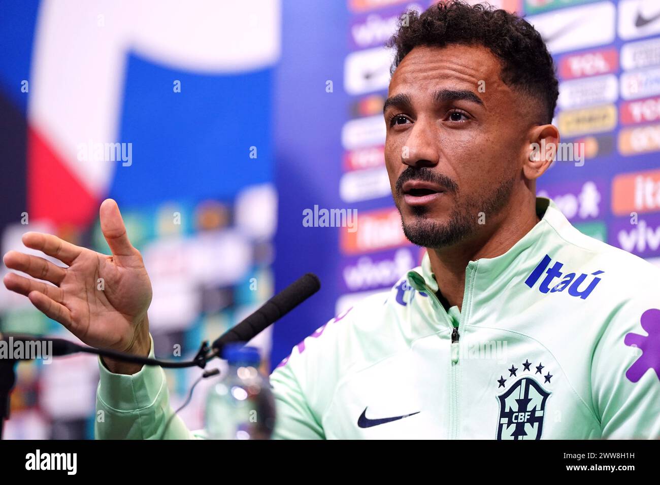 Brazil's Danilo during a press conference at Wembley Stadium, London ...