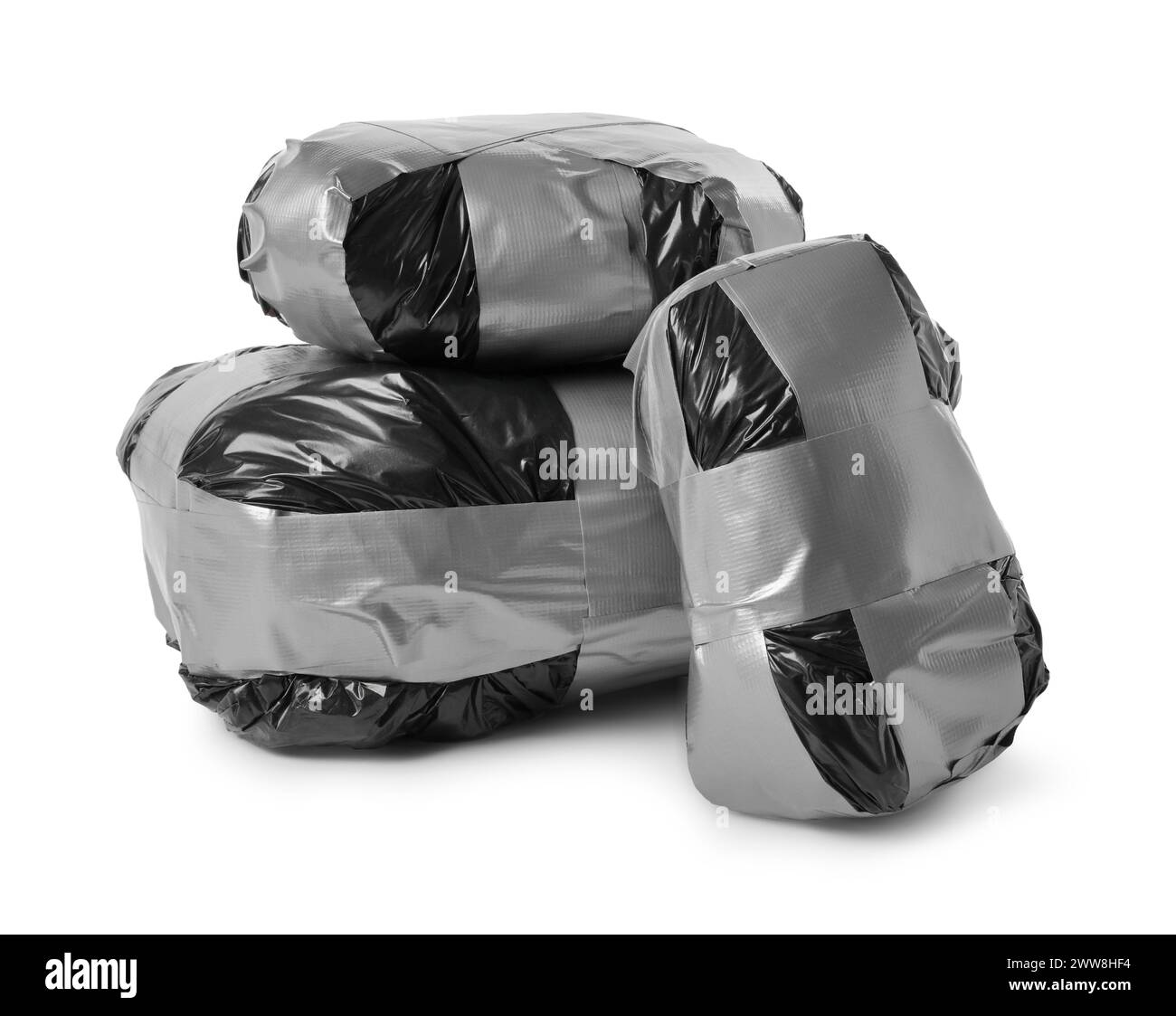 Packages with narcotics isolated on white. Drug addiction Stock Photo ...