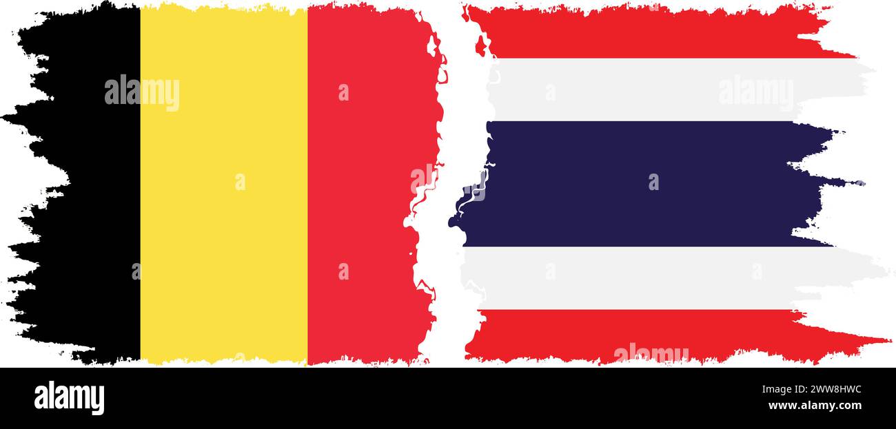 Thailand and Belgium grunge flags connection, vector Stock Vector Image ...