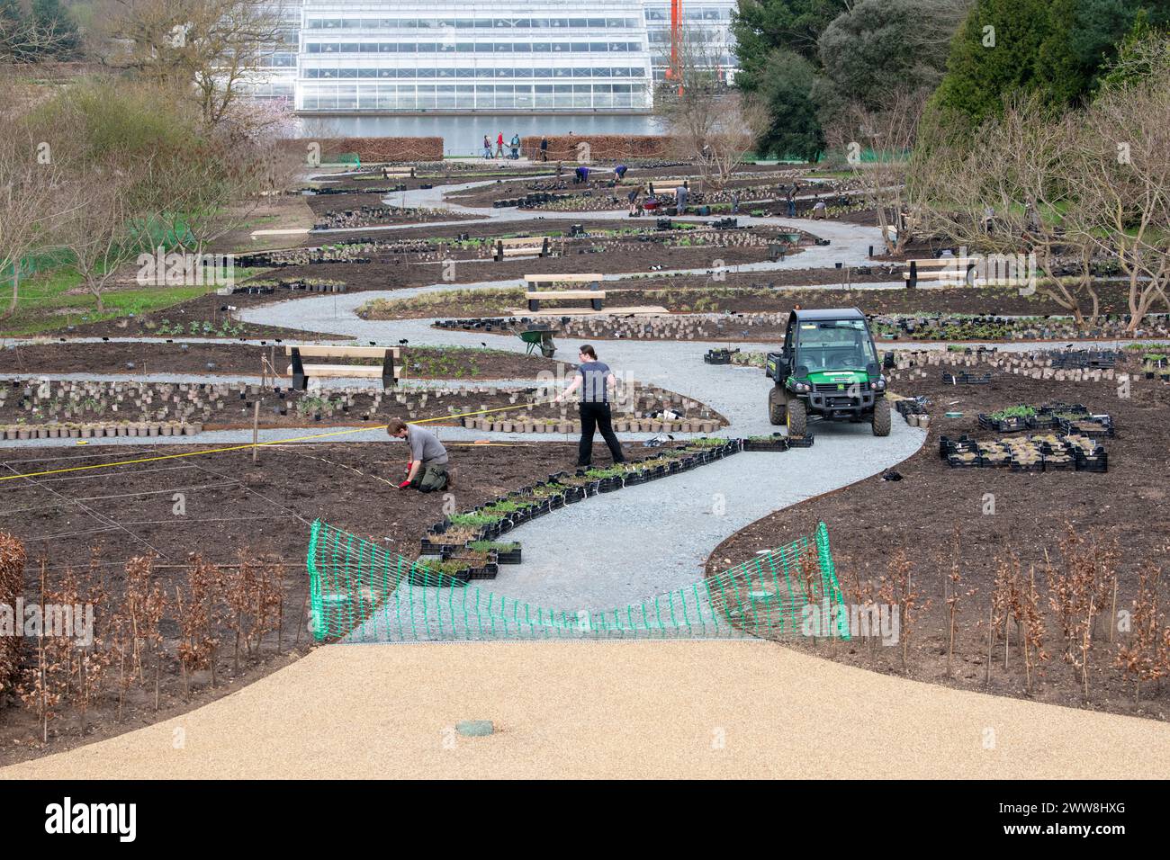 Preparing and planting the Glasshouse Landscape borders at RHS Wisley ...