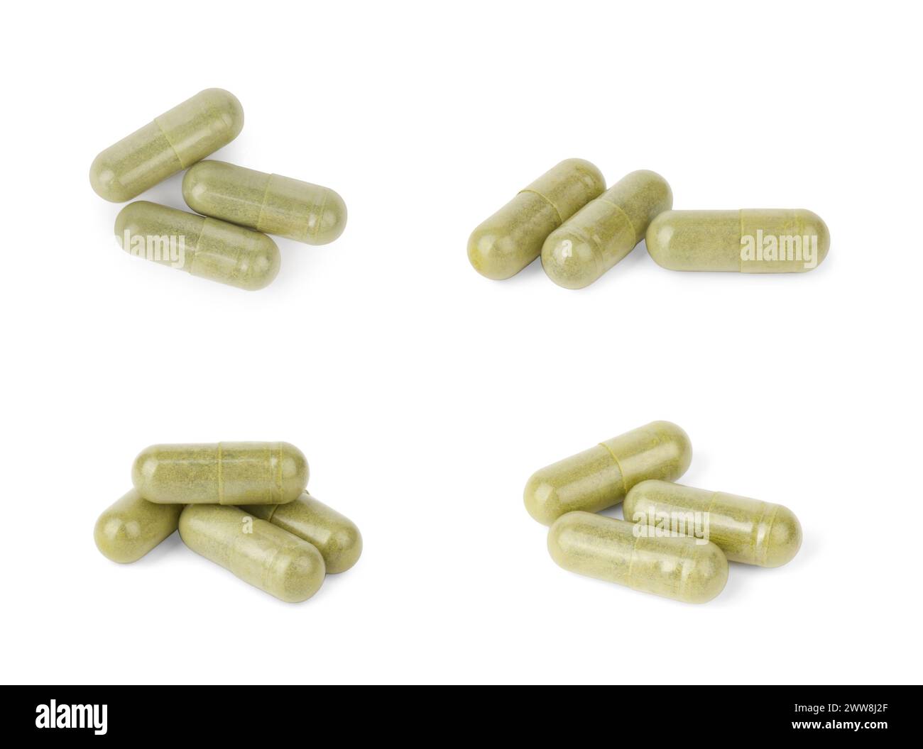Collage of vitamin pills isolated on white Stock Photo - Alamy