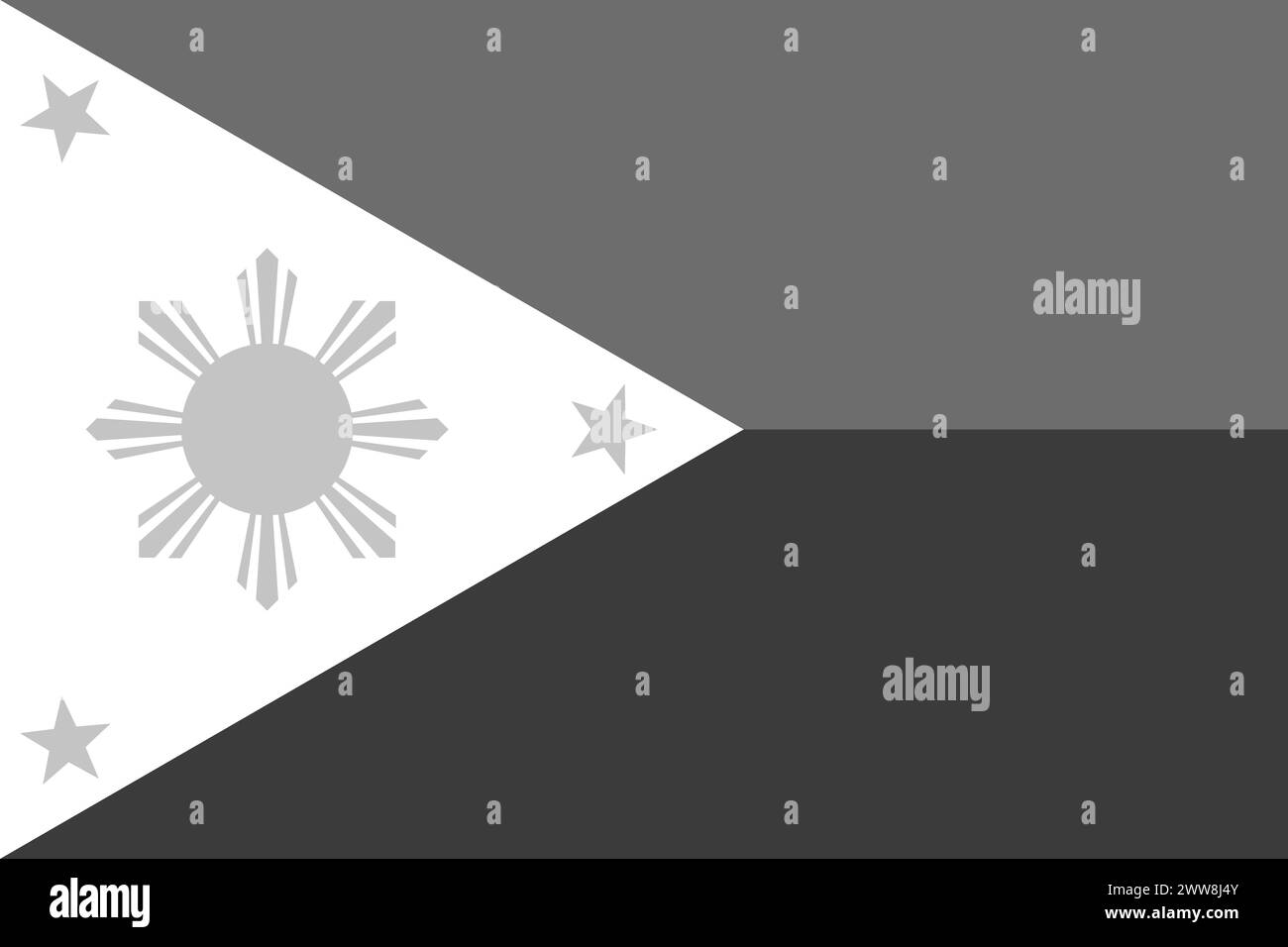 Philippines flag - greyscale monochrome vector illustration. Flag in ...