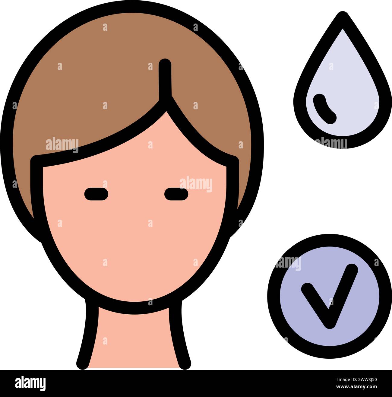 Skin care color icon. Skin moisturizing. Simple style. Face, beauty ...