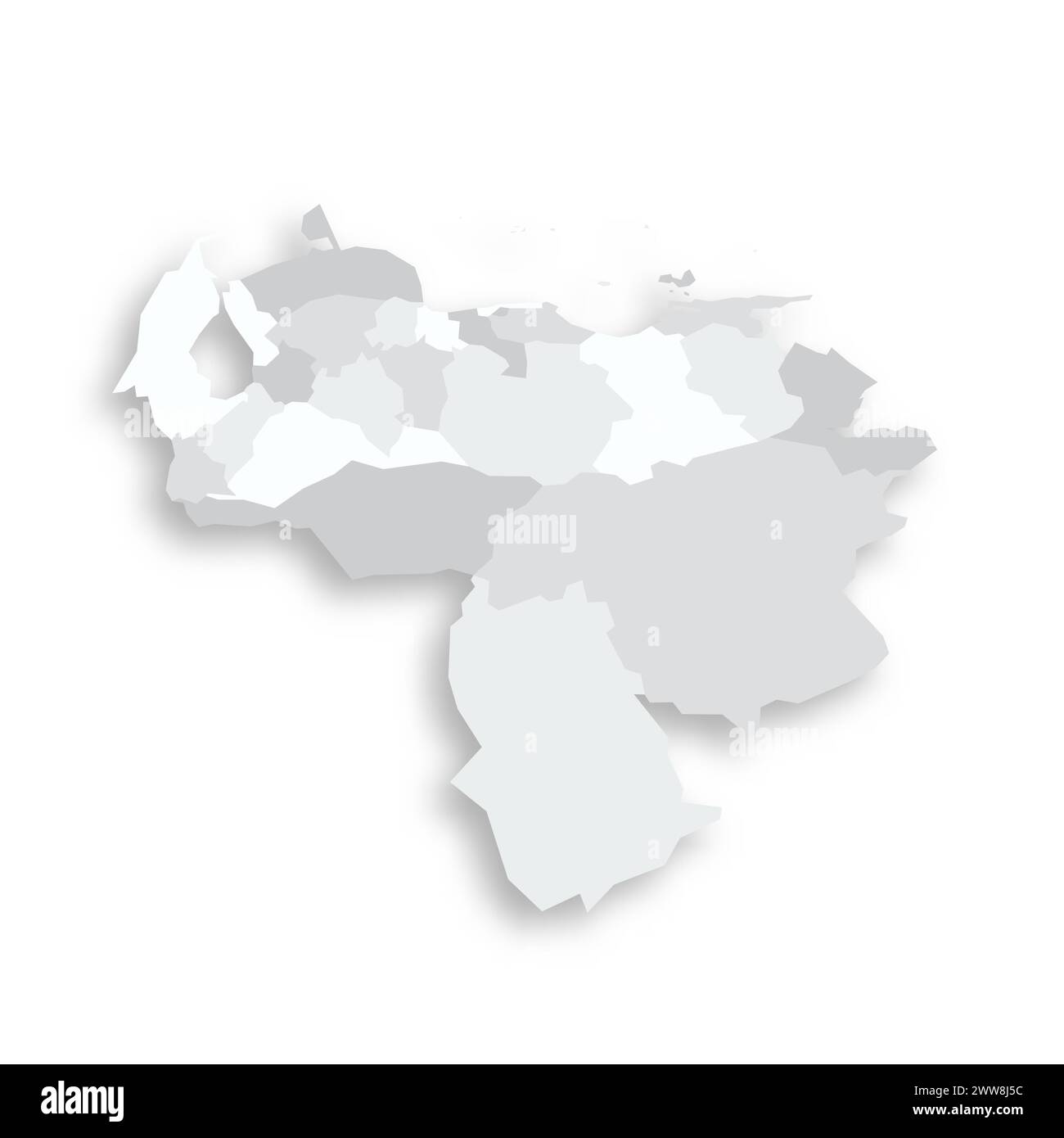 Venezuela political map of administrative divisions - states, capital ...
