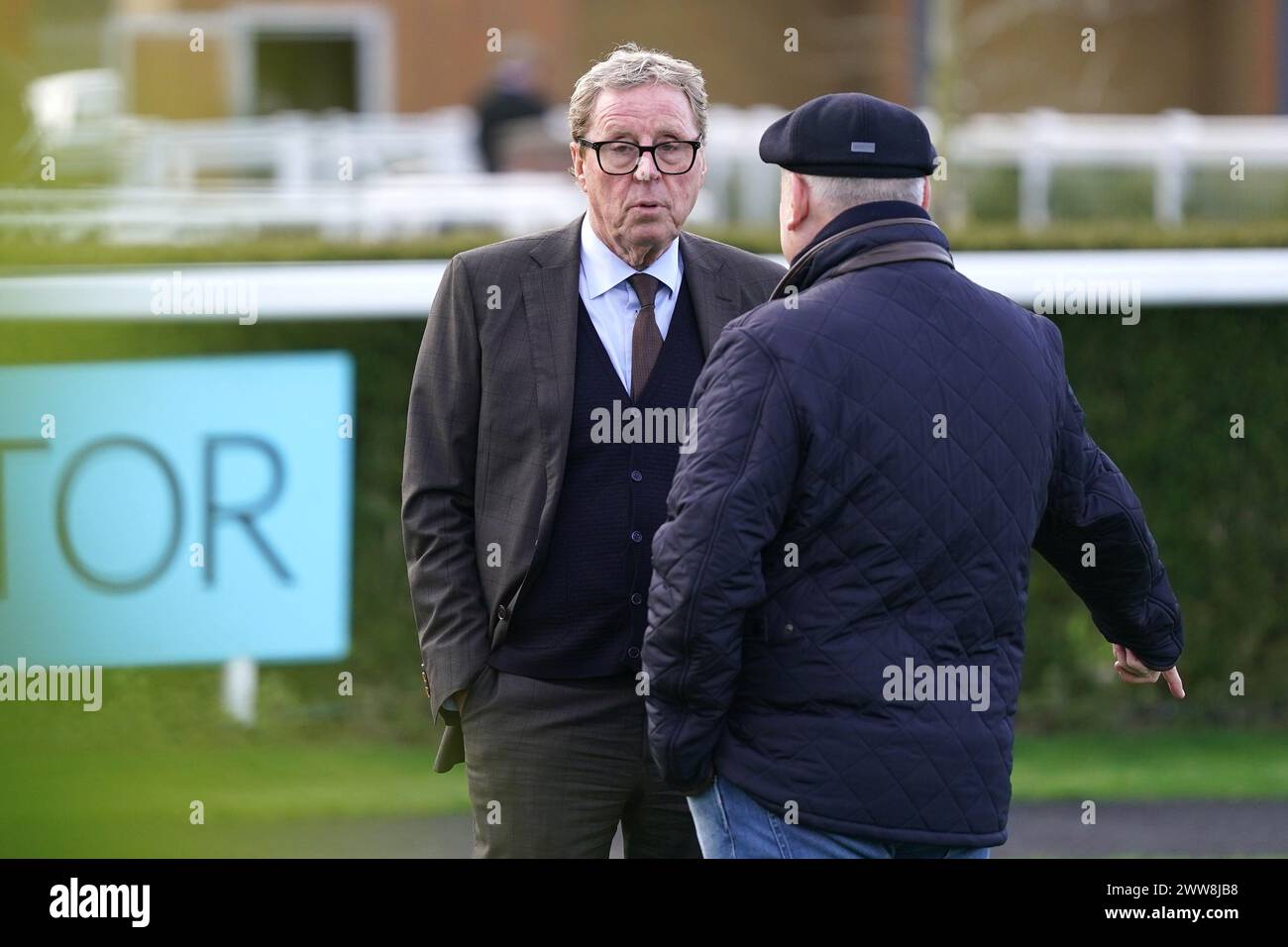 Former football manager Harry Redknapp (left) at Newbury Racecourse ...