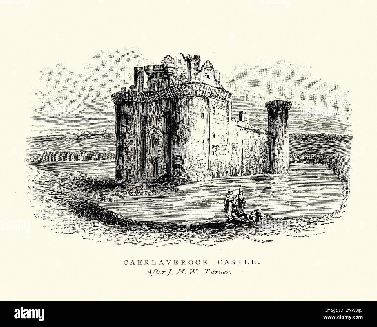 Caerlaverock Castle a moated triangular castle first built in the 13th ...