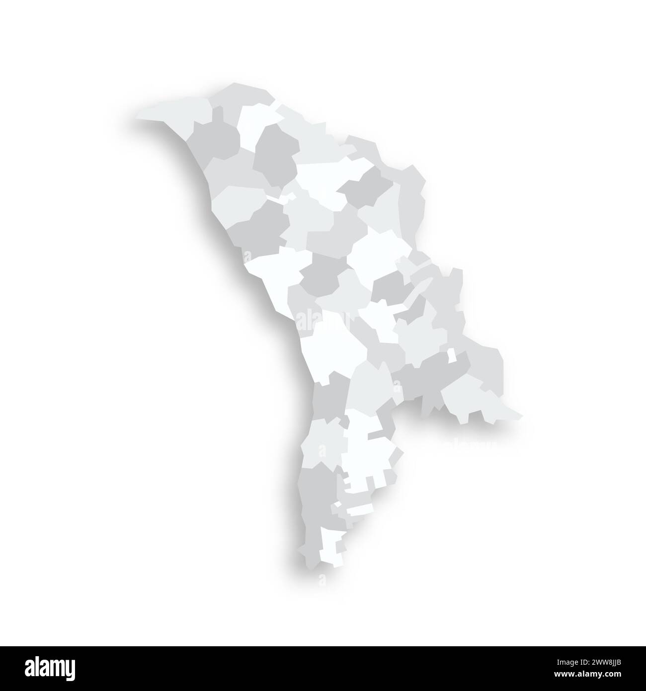 Moldova political map of administrative divisions - districts ...