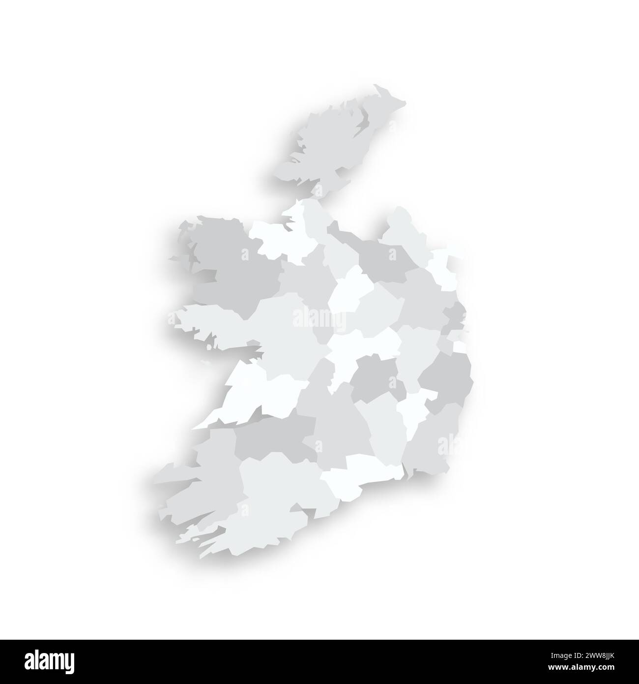 Ireland political map of administrative divisions - counties and cities ...