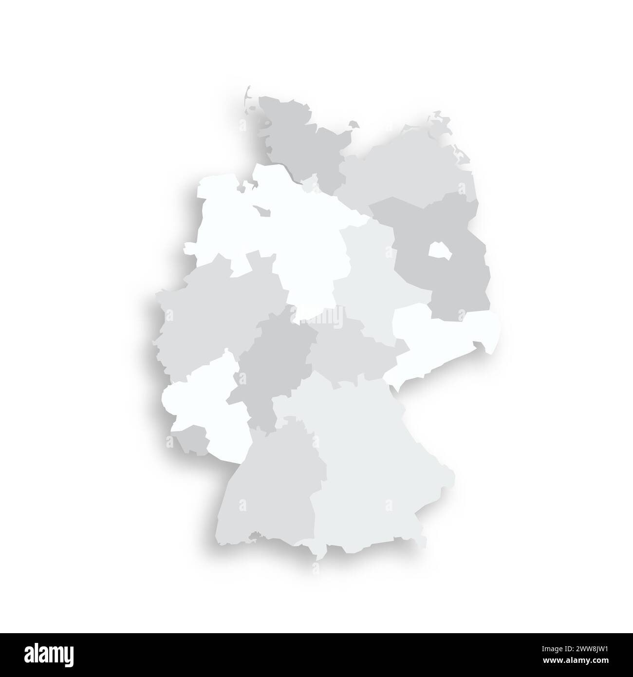 Germany political map of administrative divisions - federal states ...