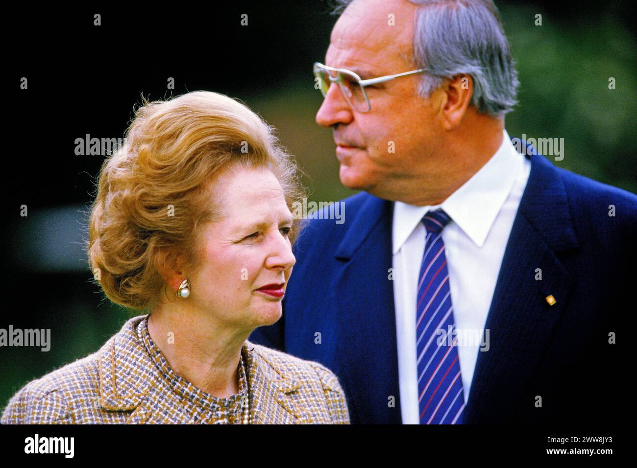 Maggie Thatcher und Helmut Kohl Archiv Foto Maggie Thatcher und Helmut ...