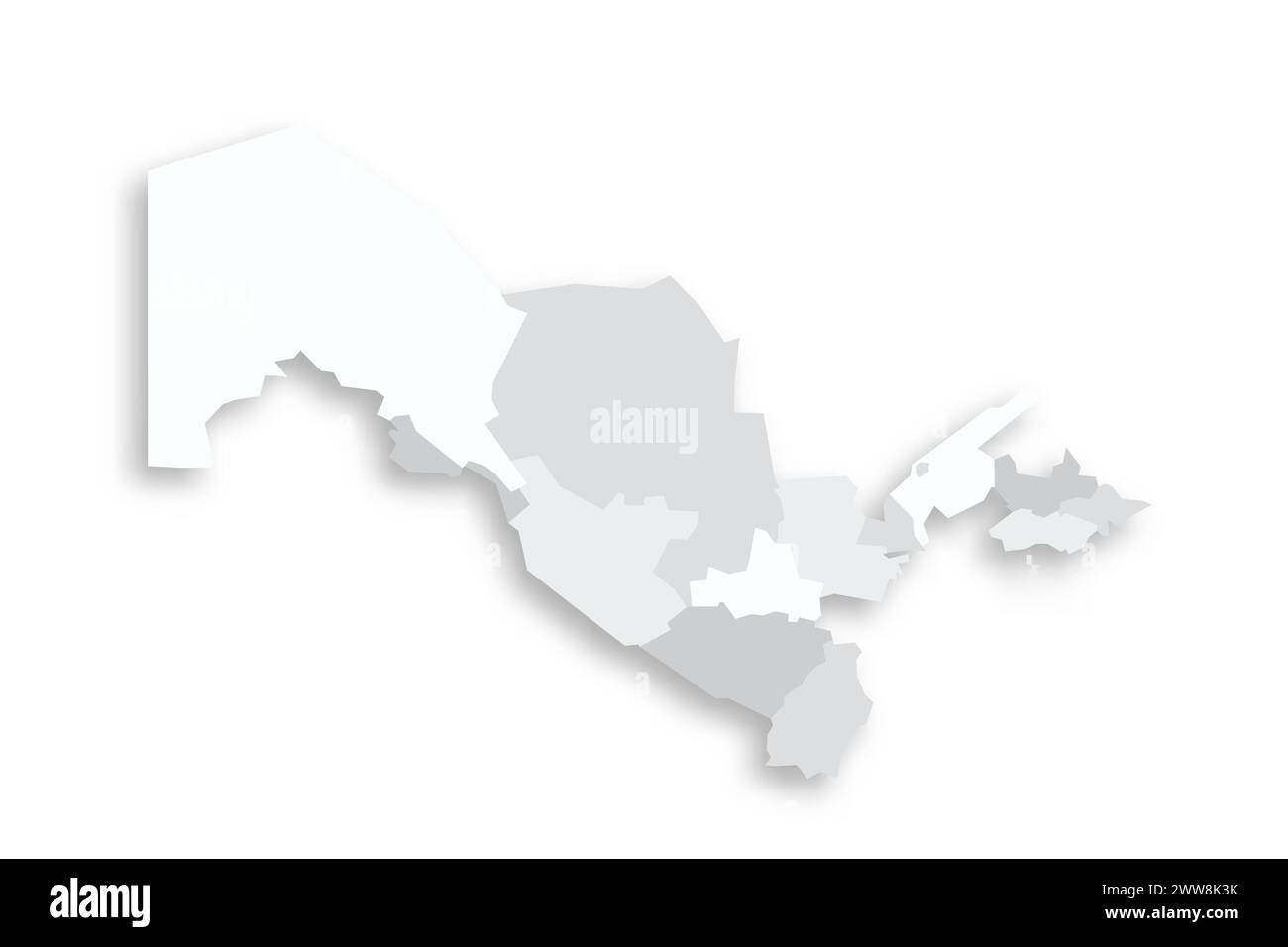 Uzbekistan political map of administrative divisions - regions ...