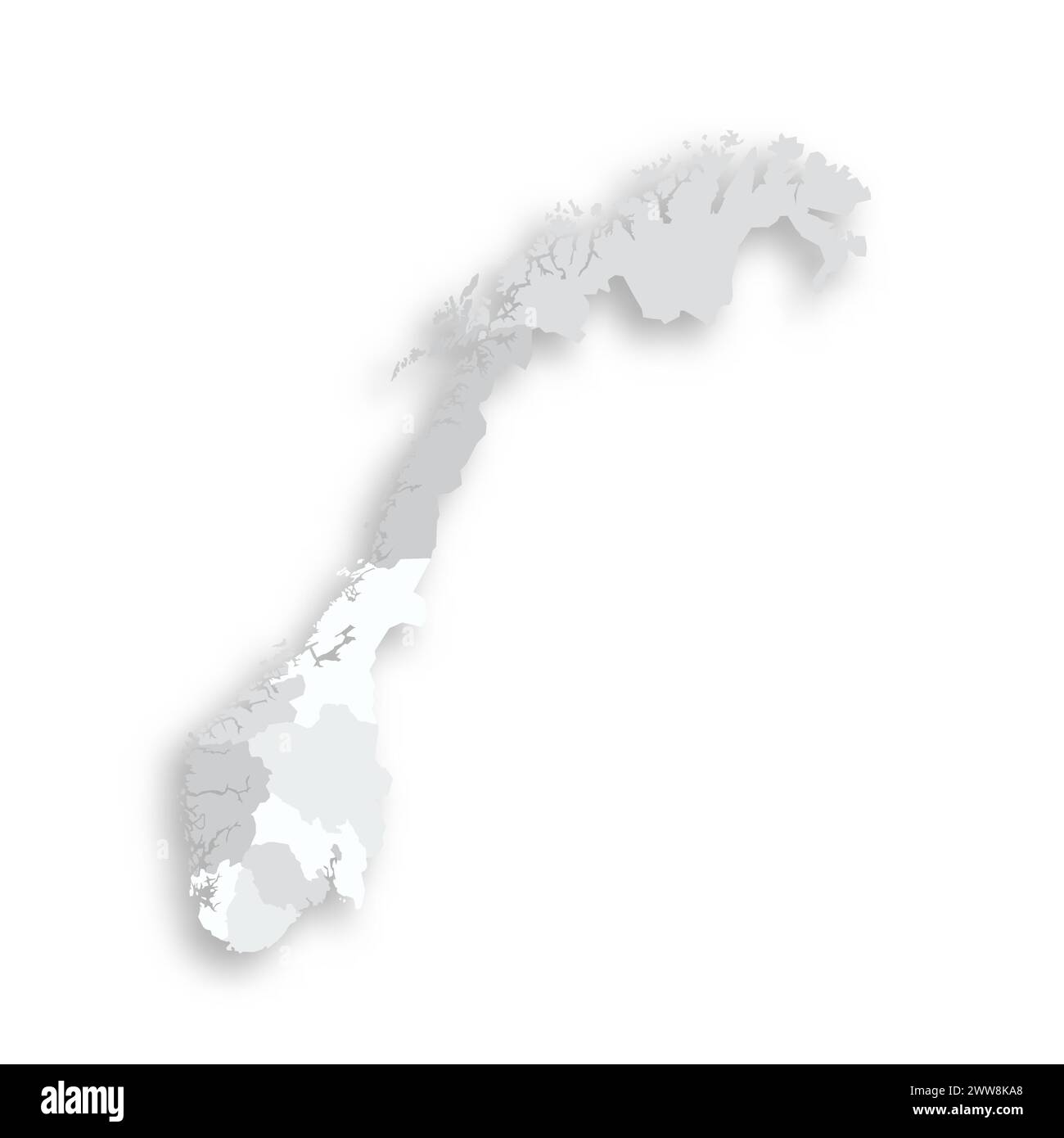 Norway political map of administrative divisions - counties and ...