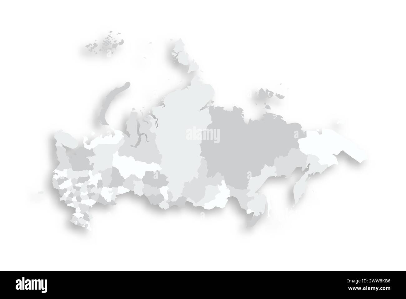 Russia political map of administrative divisions - oblasts, republics ...