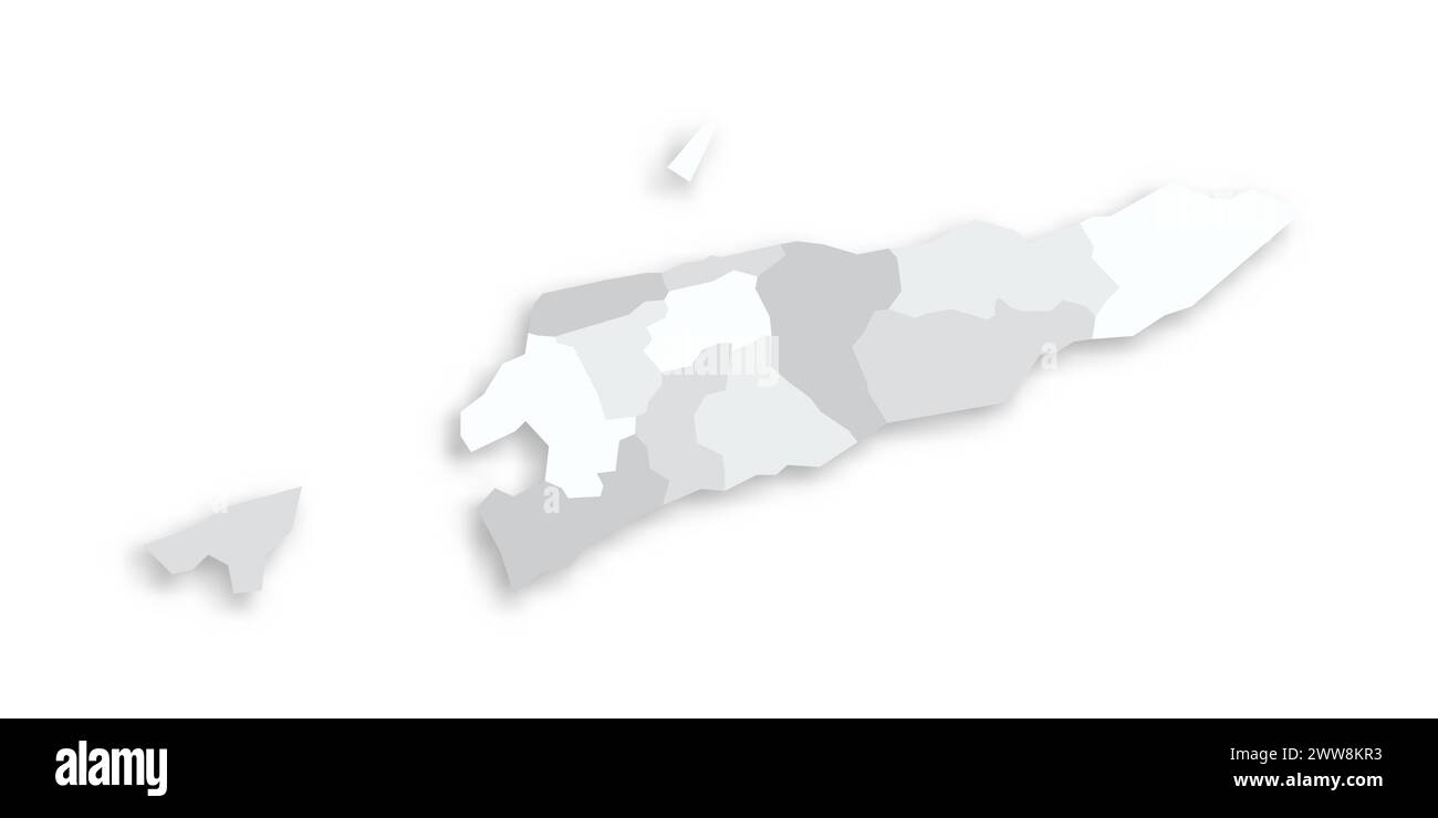 East Timor political map of administrative divisions - municipalities ...