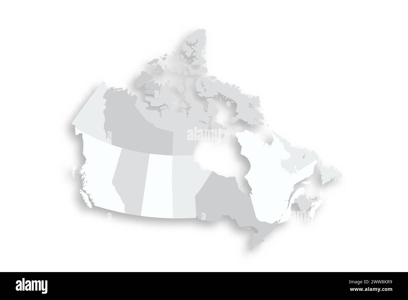 Canada political map of administrative divisions - provinces and ...