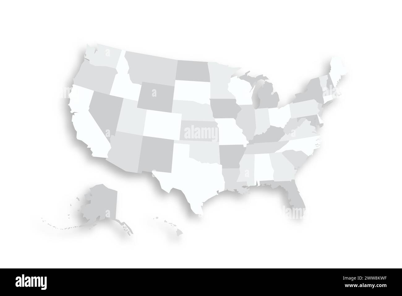 United States of America political map of administrative divisions ...
