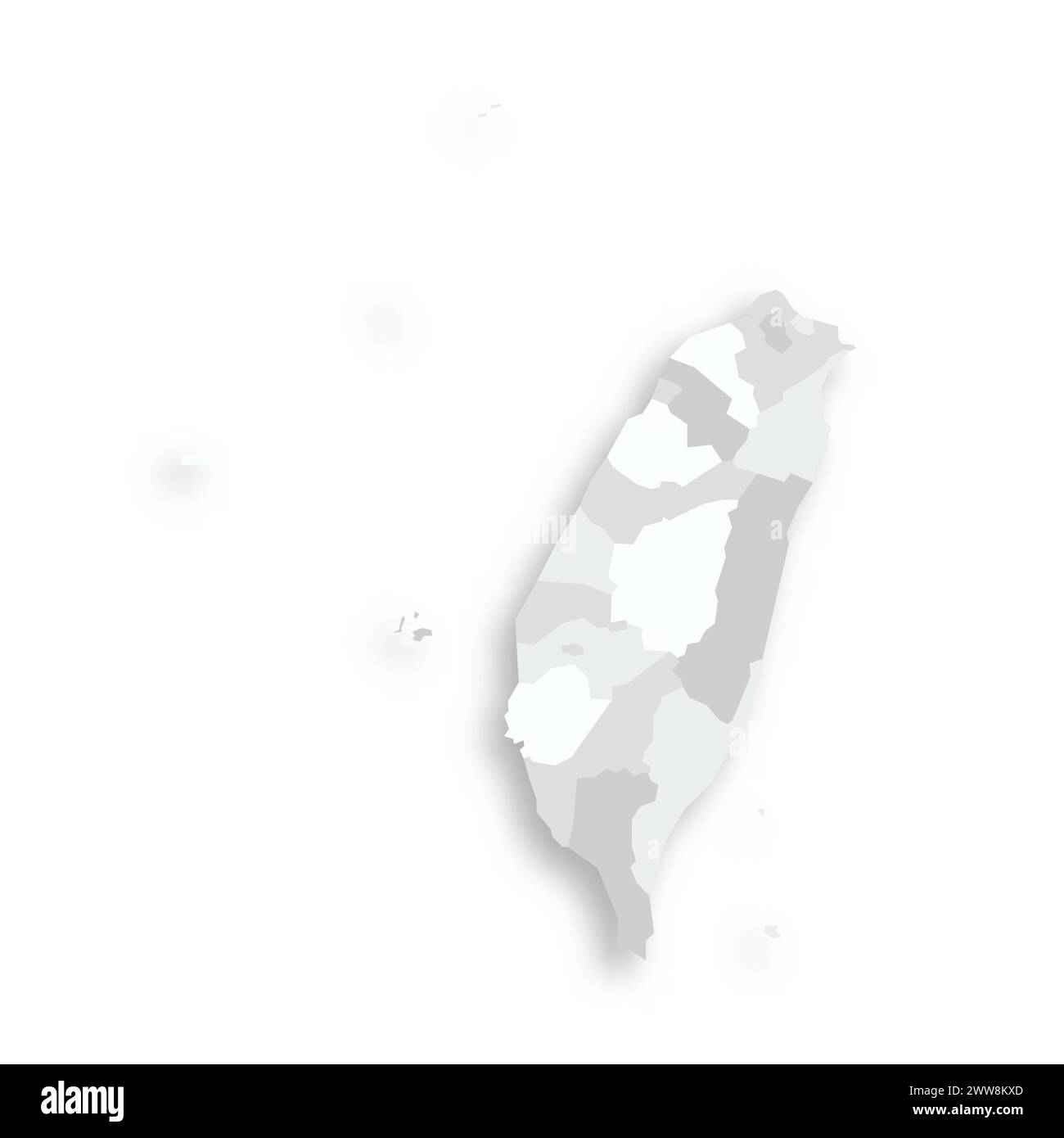 Taiwan political map of administrative divisions - provinces and ...