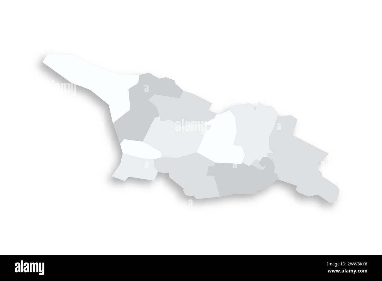 Georgia political map of administrative divisions - regions and ...