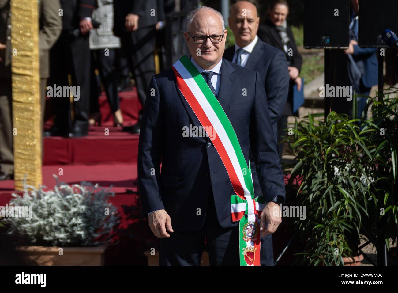 The Mayor of Rome Roberto Gualtieri during the ceremony commemorating ...